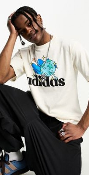 adidas Originals - Graphics Let's Grow Together Friends t-shirt in white