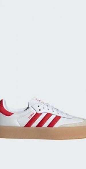 adidas Originals - Samba sneakers with gum sole in white and red