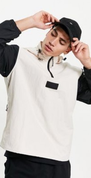 adidas Originals - silicone windbreaker in color block-White