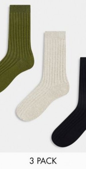ASOS DESIGN - 3 pack socks in multiple colors