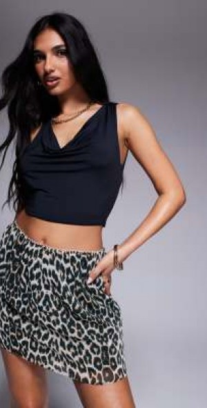 ASOS DESIGN - cowl neck backless top in black