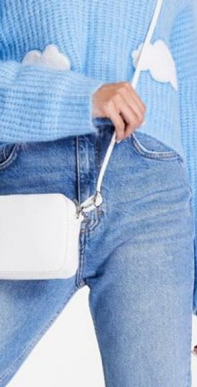 ASOS DESIGN - croc effect cross-body camera bag in white