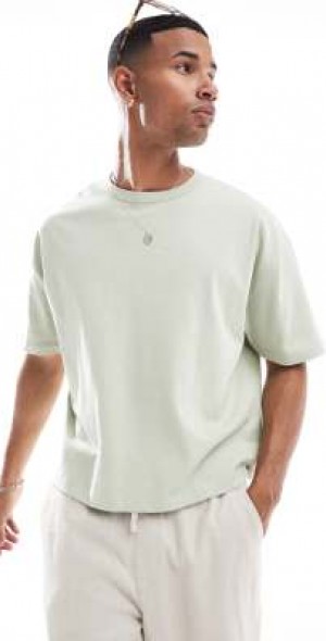 ASOS DESIGN - essential heavyweight oversized boxy t-shirt in sage-Green