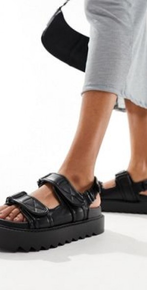 ASOS DESIGN - Forecast sporty dad sandals in black