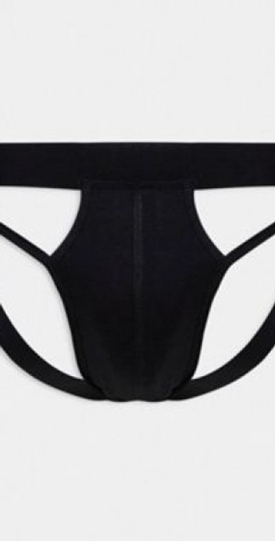 ASOS DESIGN - jock strap in black with cut out panels