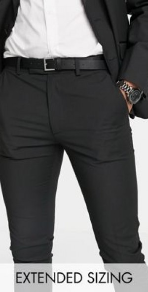 ASOS DESIGN - skinny tuxedo in black suit pants
