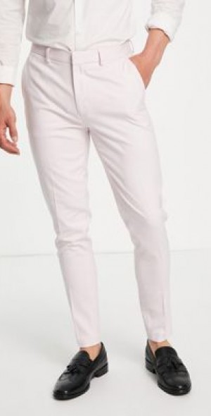 ASOS DESIGN - super skinny smart pants with pastel pink pin dot