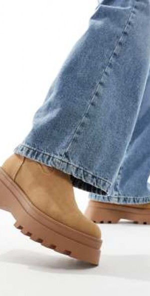 ASOS DESIGN - worker boots in tan with chunky soles-Brown