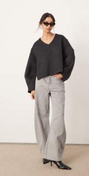 ASOS EDITION - tailored wool mix boxy sweater with clean seam detail in ...