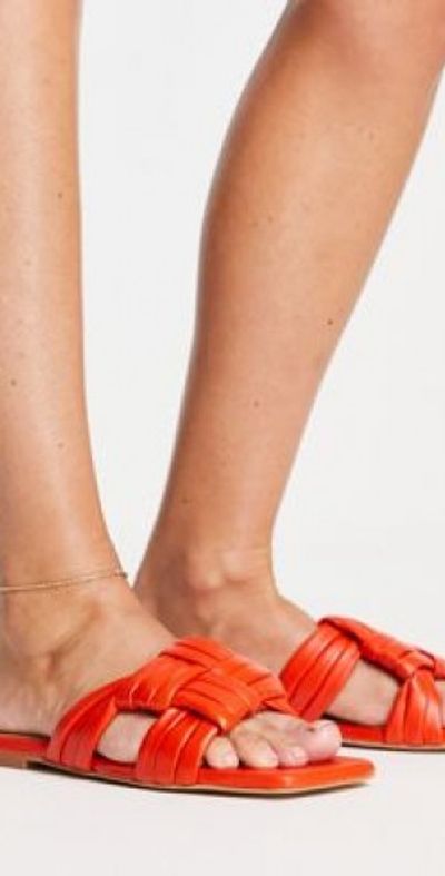 orange flat sandals