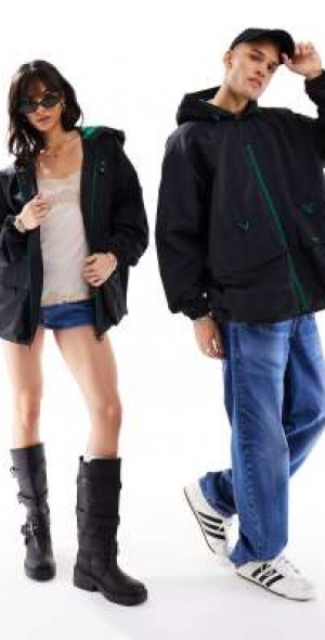 Barbour - x ASOS Acoustic unisex rainproof jacket in black