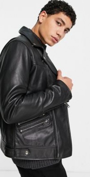 Bolongaro Trevor - Ivar biker leather jacket-Black