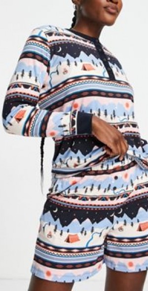 Chelsea Peers - jersey top and boyfriend shorts pajama set in landscape ...