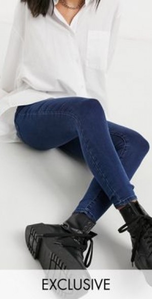 Collusion - COLLUSION x002 super skinny high waist jeans in dark wash ...