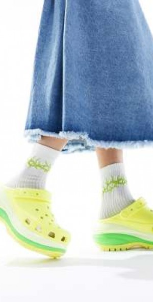 Crocs - Mega Crush clogs in neon yellow