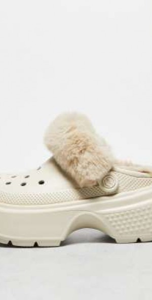 Crocs - Stomp lined clogs in stucco-Neutral