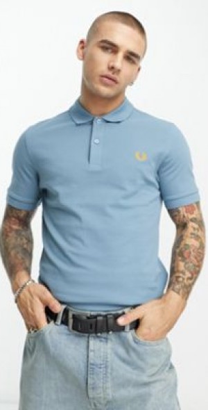 Fred Perry - plain polo shirt in blue