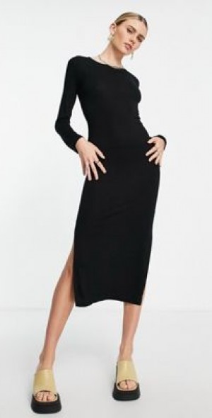 French Connection - meadow jersey midi dress in black
