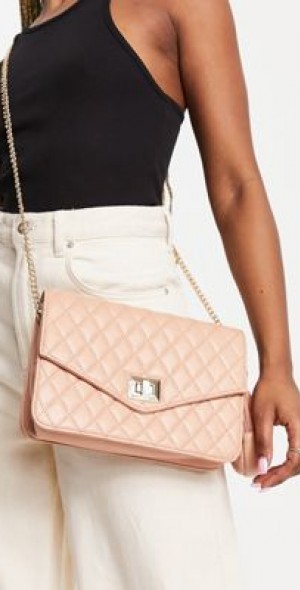 French Connection - quilted crossbody bag in pink