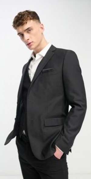 French Connection - suit jacket in charcoal-Gray