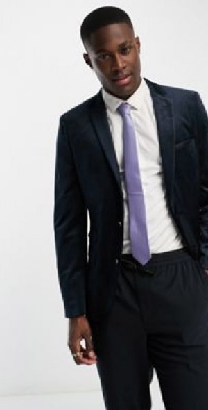 French Connection - suit jacket in navy velvet