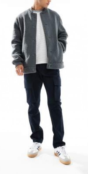 French Connection Mens - French Connection clean cargo pants in navy