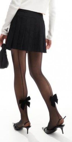 Glamorous - bow back tights in black