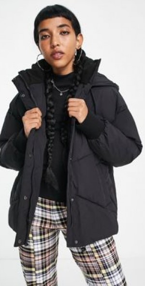 Levi's - bubble hooded padded jacket in black