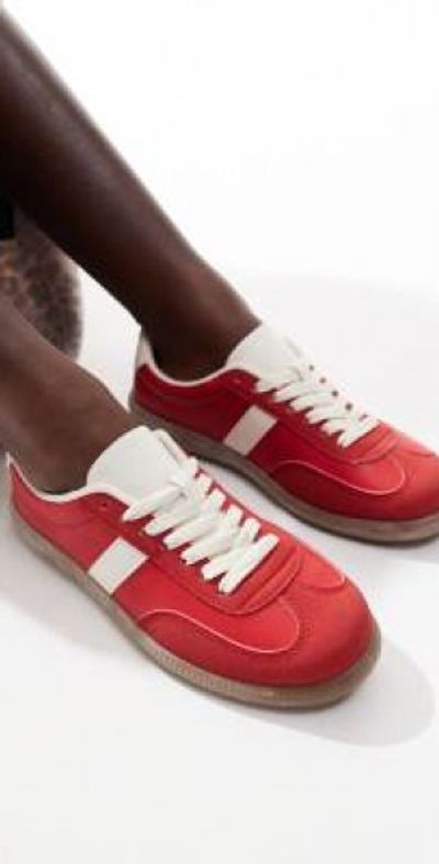 London Rebel - Cally sneakers with gum sole in red