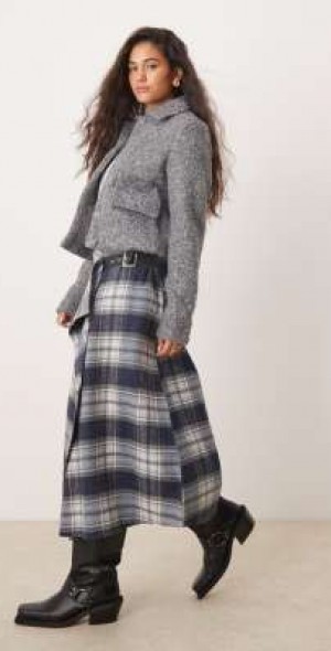 Mango - textured jacket in gray