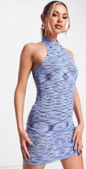 Missguided - racer mini dress in blue space dye