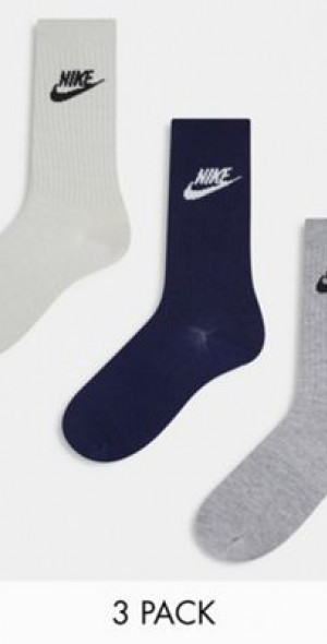 Nike - Everyday Essential 3 pack socks in beige-Neutral