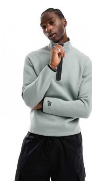 Nike - Tech Fleece half zip sweatshirt in gray