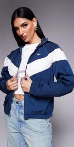 Nike - windrunner track jacket in navy and cream