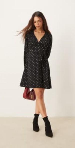 Nobody's Child - Lydia mini dress in black and white spot