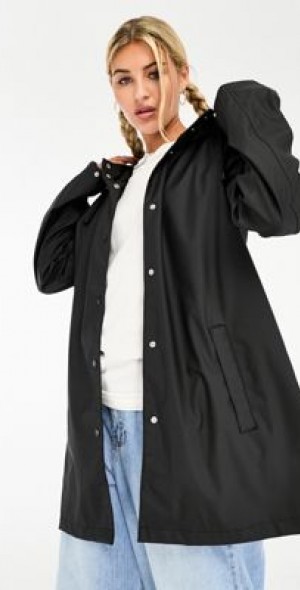 Noisy May - Droplets rain jacket in black-Green