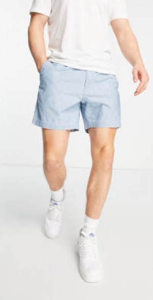 Polo Ralph Lauren - Prepster icon logo chambray shorts in mid wash-Blue