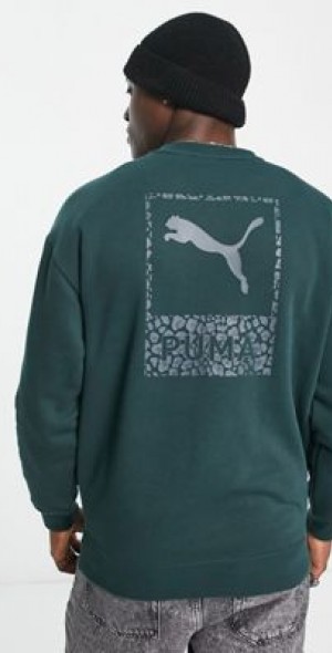Puma - Classics safari sweatshirt in dark green - Exclusive at ASOS