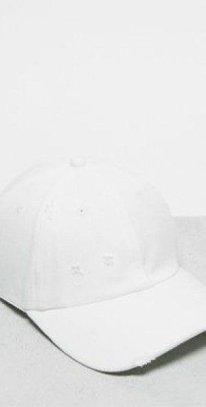 Reclaimed Vintage - unisex distressed star logo cap in denim-Neutral