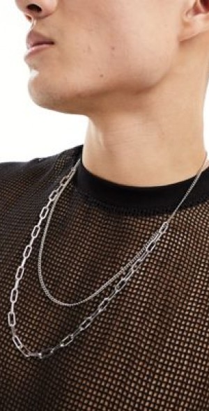 SVNX - double neck chain in silver