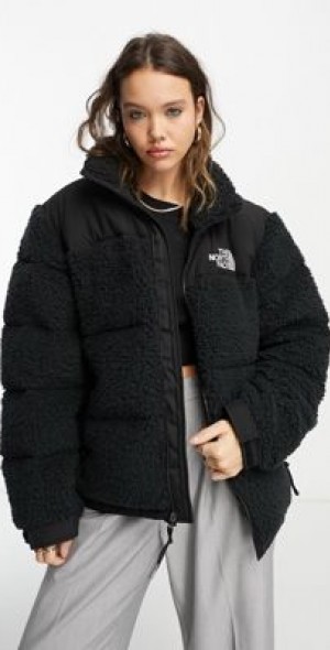 The North Face - Nuptse high pile down puffer jacket in black