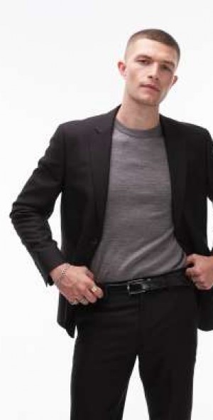 Topman - skinny suit jacket in black