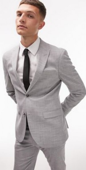 Topman - skinny suit jacket in gray