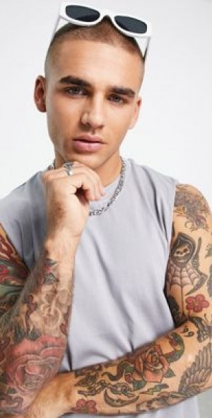 Topman - smart tank top in gray