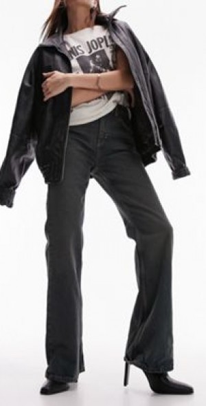 Topshop - 90s flare jeans in dark tint-Blue