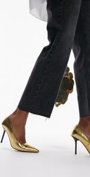 Topshop - Erin patent pumps in gold