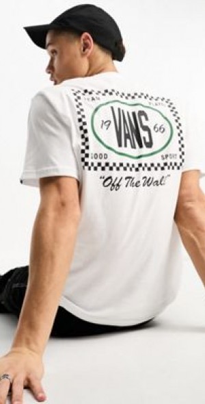 Vans - Team player checkerboard t-shirt in white