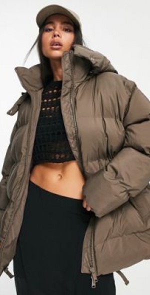 Weekday - Air puffer jacket in brown