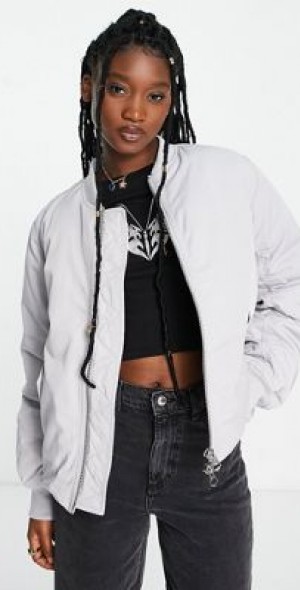 Weekday - Destiny bomber jacket in light gray