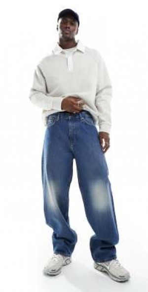 Weekday - Galaxy baggy fit straight leg jeans in blue era